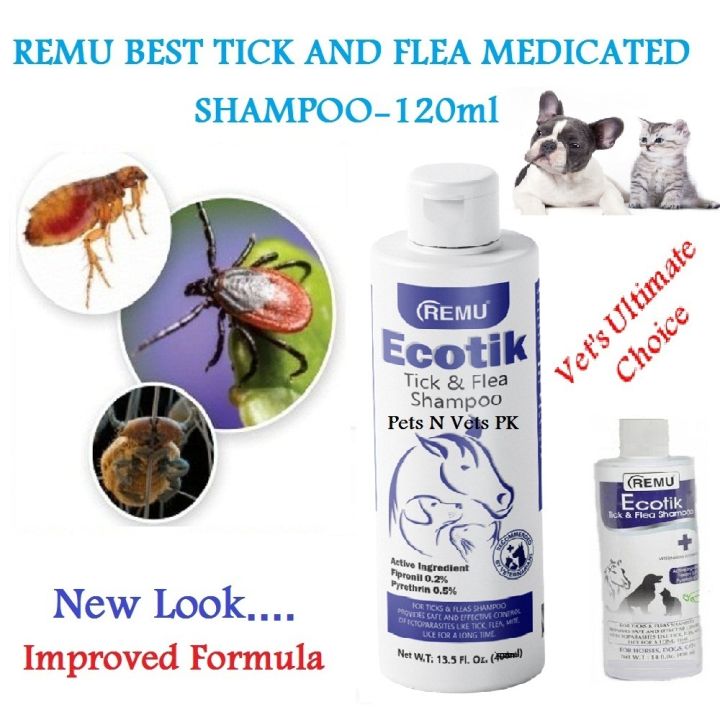 REMU ECOTIK BEST TICK AND FLEAS SHAMPOO FOR DOG AND CAT-120ML | Daraz.pk