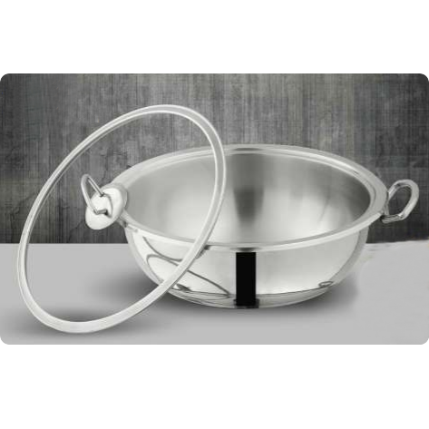 Alpha Stainless Steel Karahi 30cm Cooking Wok Encapsulated Bottom ...