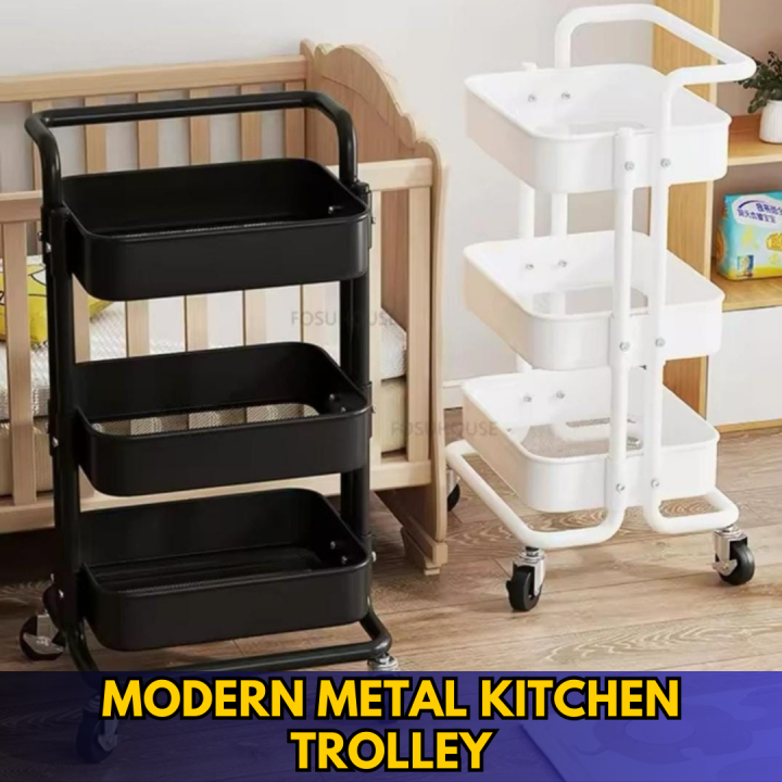 Modern Metal Kitchen Trolley – Creative Multilayer Design Auxiliary ...