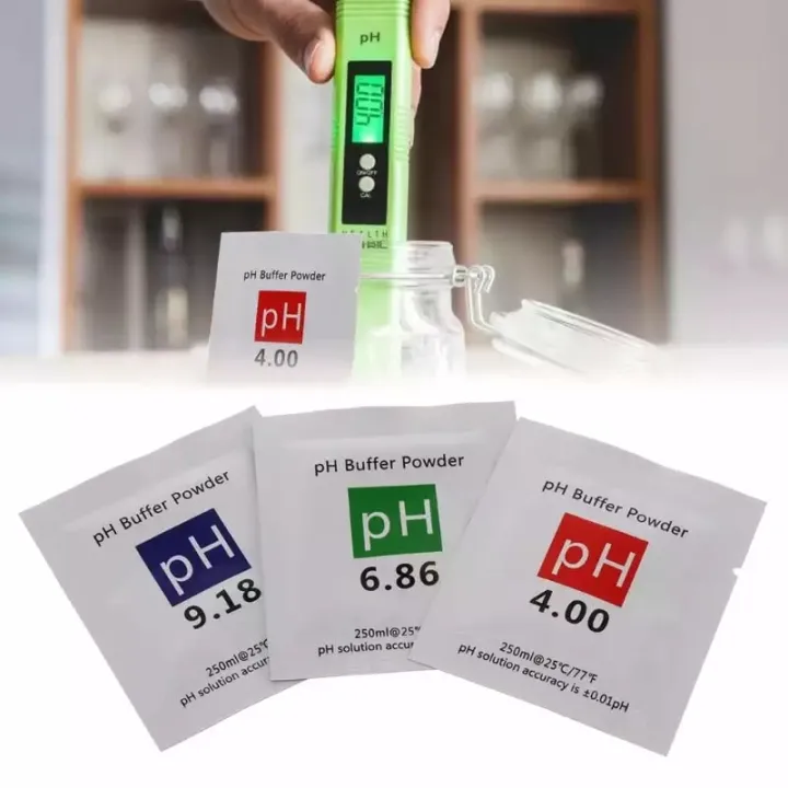 3pcs/lot PH Buffer Powder Measure Calibration Solution ph 4.00 / 6.86 ...