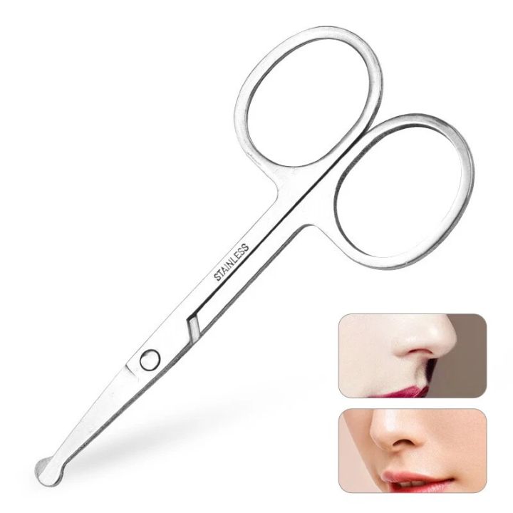 Nose Hair Scissors with Safety Round Tip | Stainless Steel Grooming ...