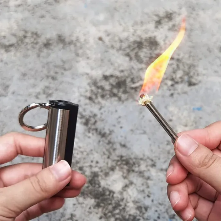 Fire Starter Flint Match Lighter Keychain Camping Emergency Gear ...