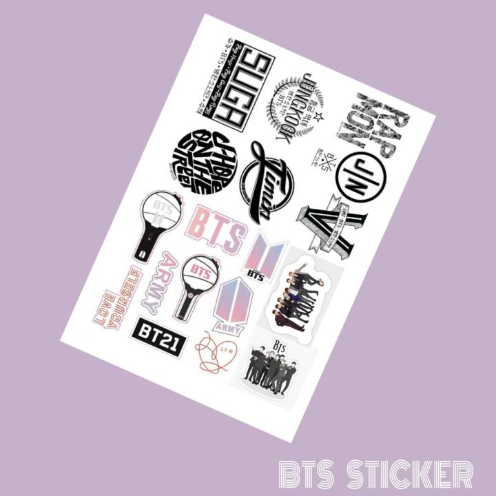 BTS bangtanboys Kpop sticker Sheet Uncut A4 Size(11.5x8) | Daraz.pk