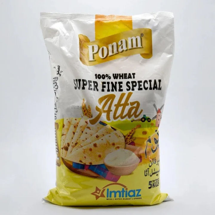 Ponam Super Fine Special Atta 5kg | Daraz.pk