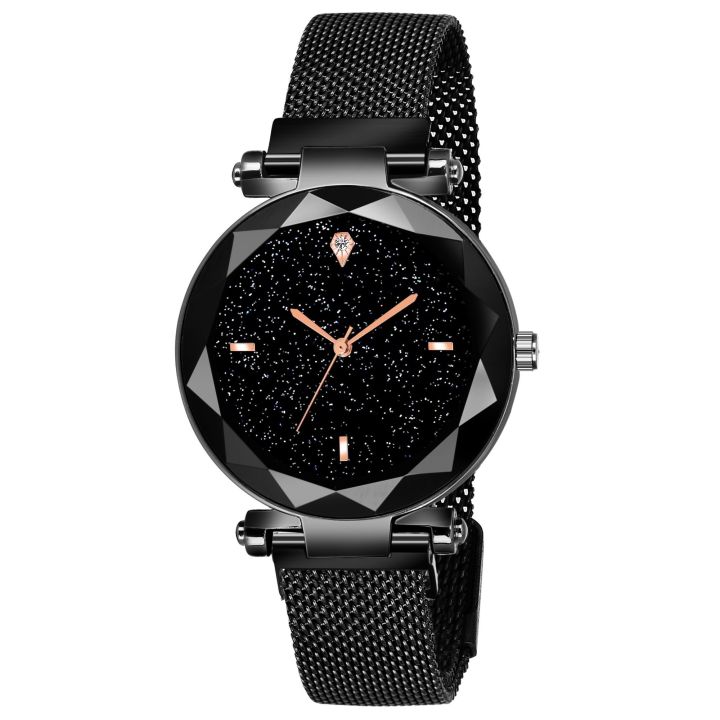 Women Mesh Magnet Buckle Starry Sky Luxury Fashion Analog Watches for ...