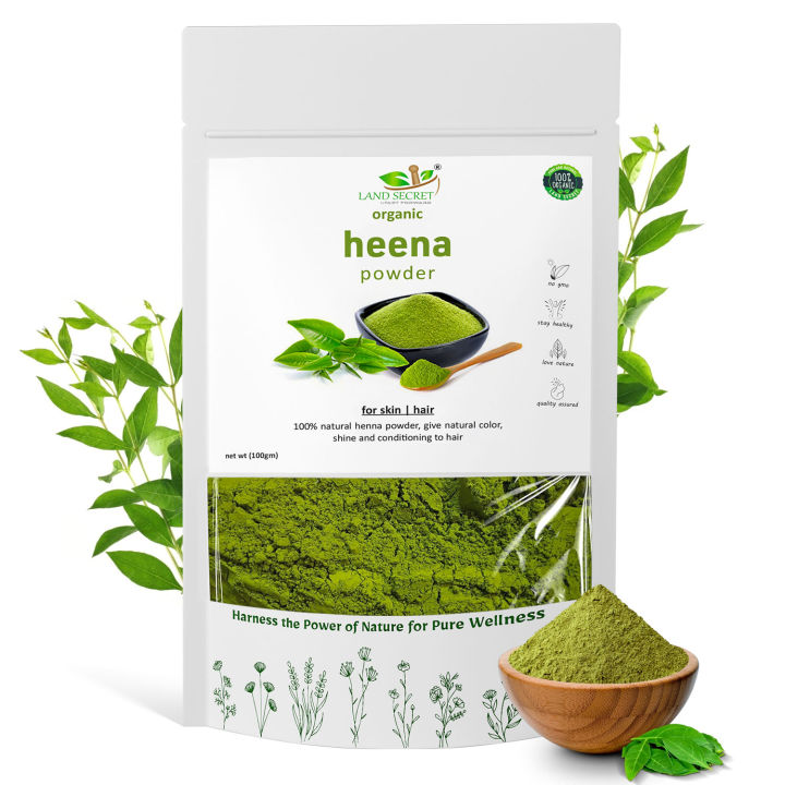 Land Secret Henna Powder – Natural, Vibrant Hair & Skin Coloring for ...