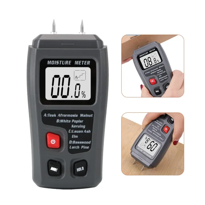 Wood Moisture Test Moisture Meter 4 Modes Portable Hygrometer Pin Type ...