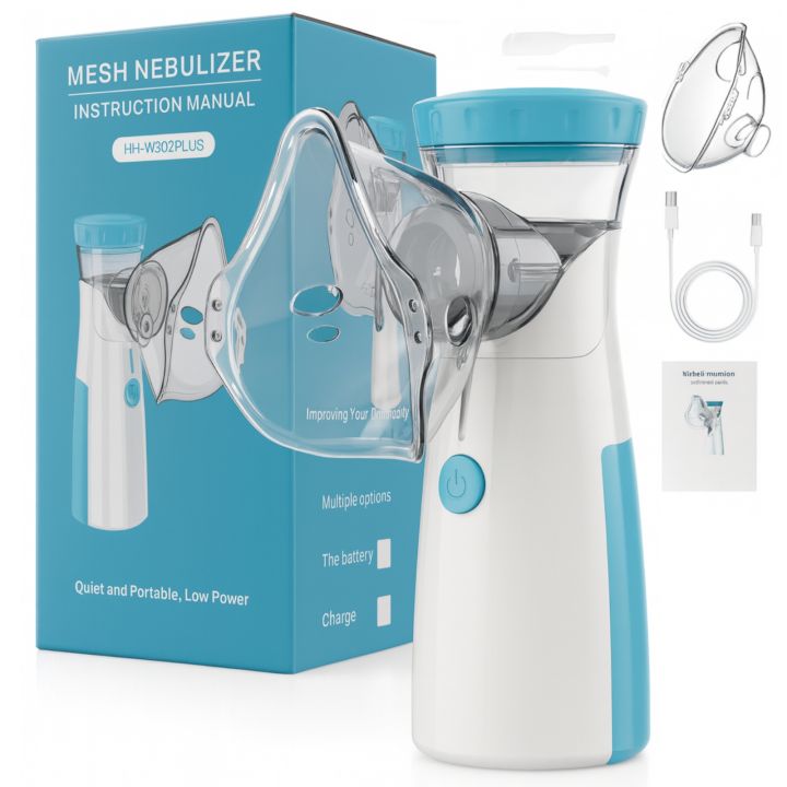 Portable Mesh Nebulizer Machine for Kids & Adults | Rechargeable ...