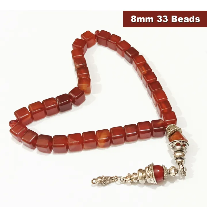 Original smooth fancy Size 10MM Red Sulemani Aqeeq gemstone Tasbih 33 ...