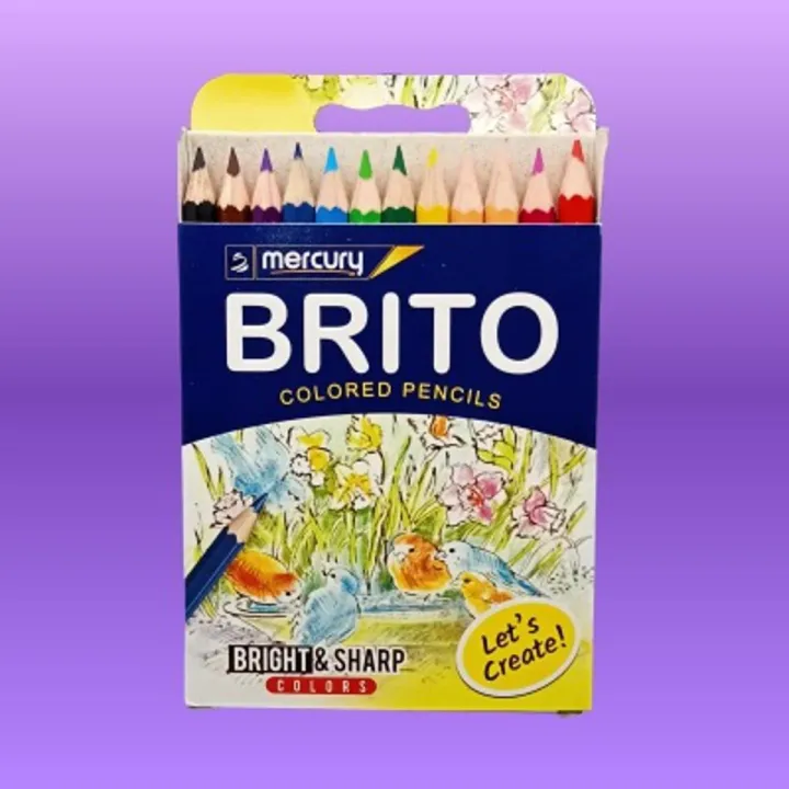 Mercury-Brito Colour Pencils-Small Size-Pack of 12 pcs | Daraz.pk