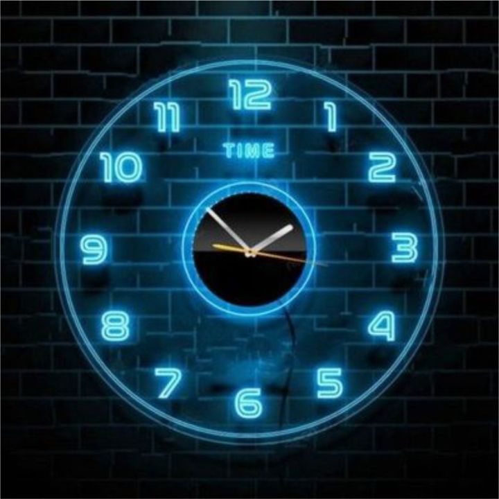 Neon Clock Acrylic Modern Light Wall Clock, Light Wall Clock, Night ...