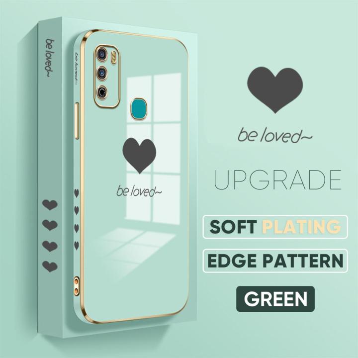 Infinix Hot 9 Play X680 Lover Heart Square Edge Pattern Casing Plated ...