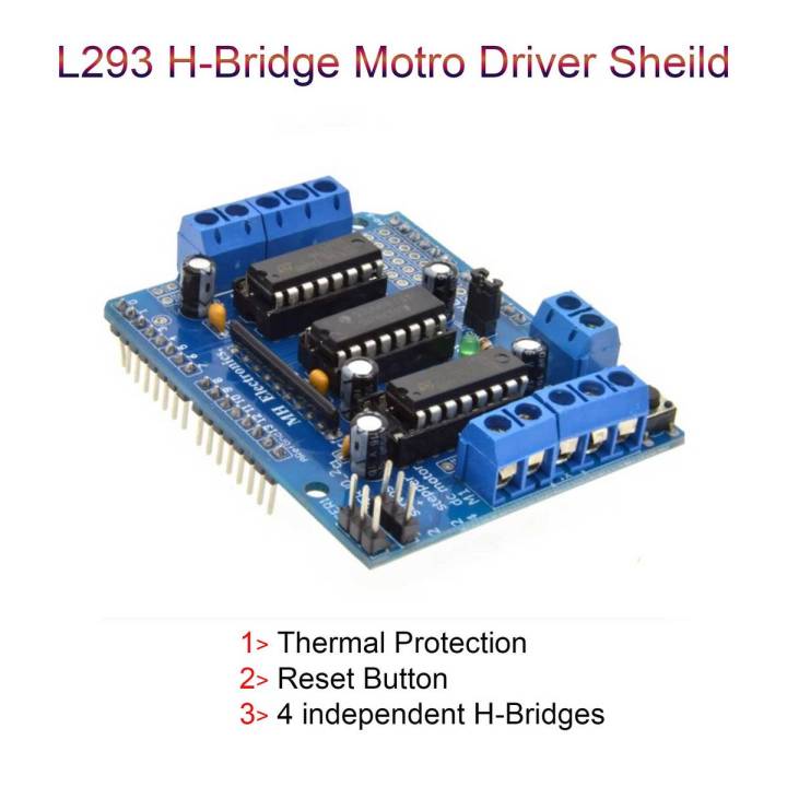 L293 H-Bridge Motor Driver Expansion Board for Arduino 4-Channel Motor Control Shield | Daraz.pk