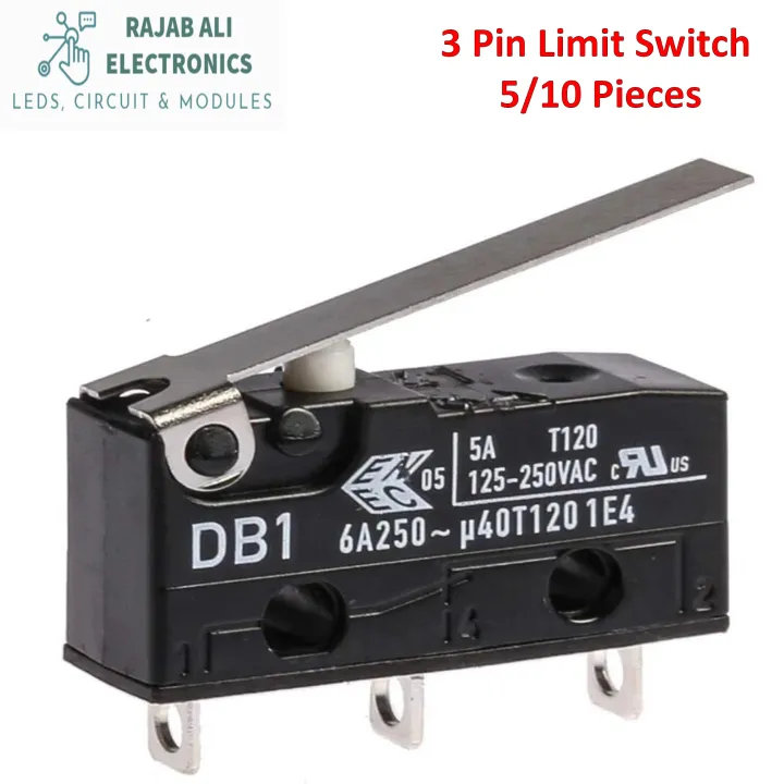 (Pack Of 5/10) - DB2-510P D5 Micro Roller Lever Arm Normally Open Close ...