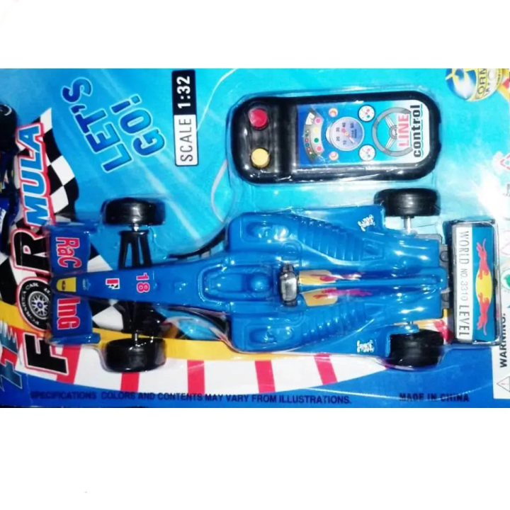 Kid's Formula F1 Car with Wire Remote Control (Multicolour) | Daraz.pk