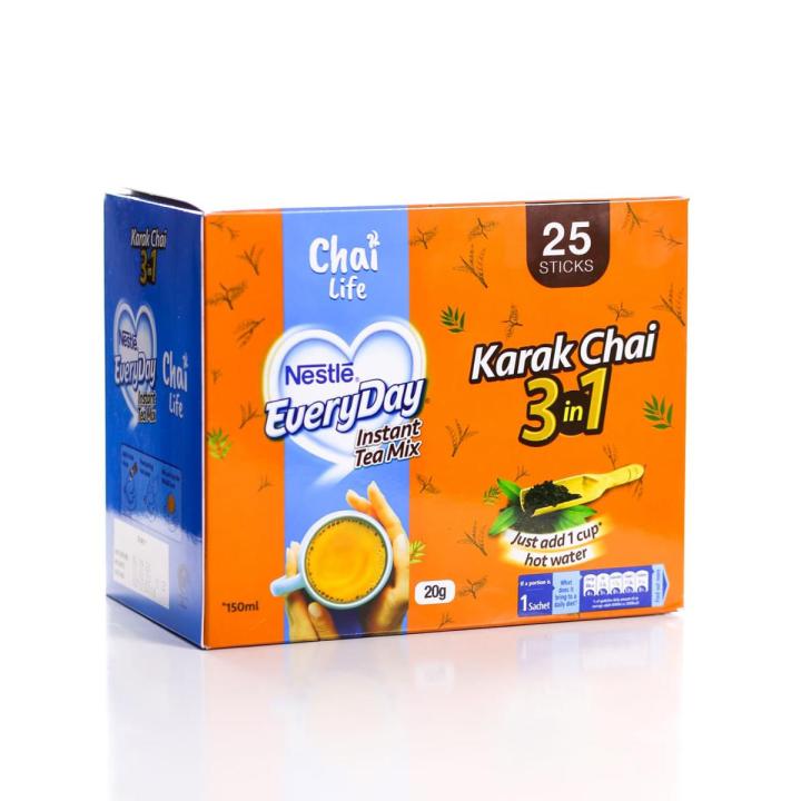 NESTLE EVERYDAY INSTANT TEA MIX KARAK CHAI 3IN1 – 25 STICKS | Daraz.pk