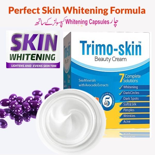Trimo Cream With 4 Glutathione Whitening Capsule DIY Skin Brightening ...