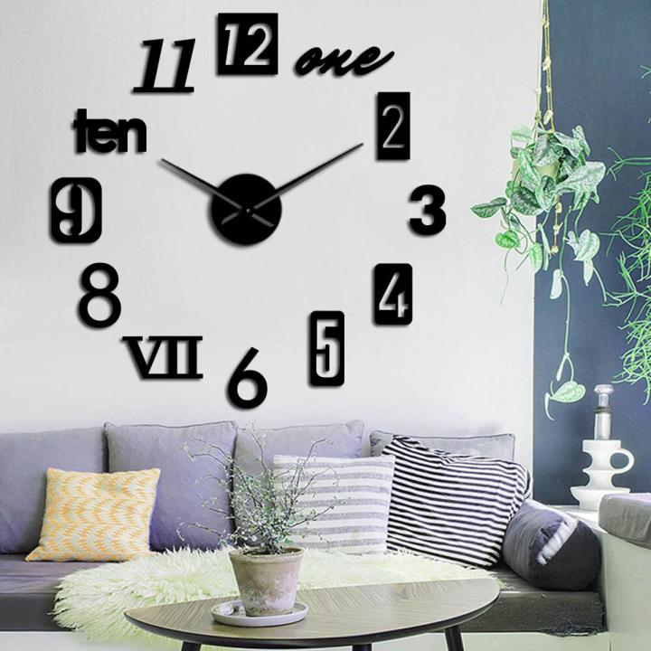 Mixed Number Styles English Arabia Roman Numerals Modern Wall Clock ...