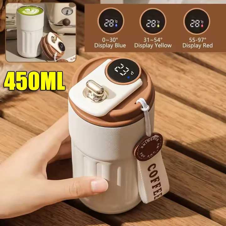 Digital Display Coffee Temperature Mug | Smart Insulated Thermos Cup ...