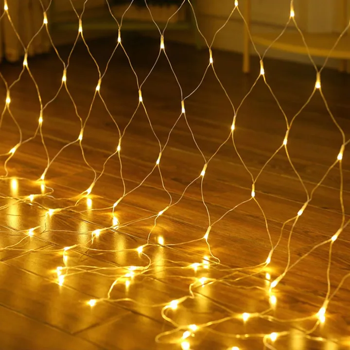 LED Net Curtain Mesh Fairy String Light Christmas Outdoor Light Garland ...