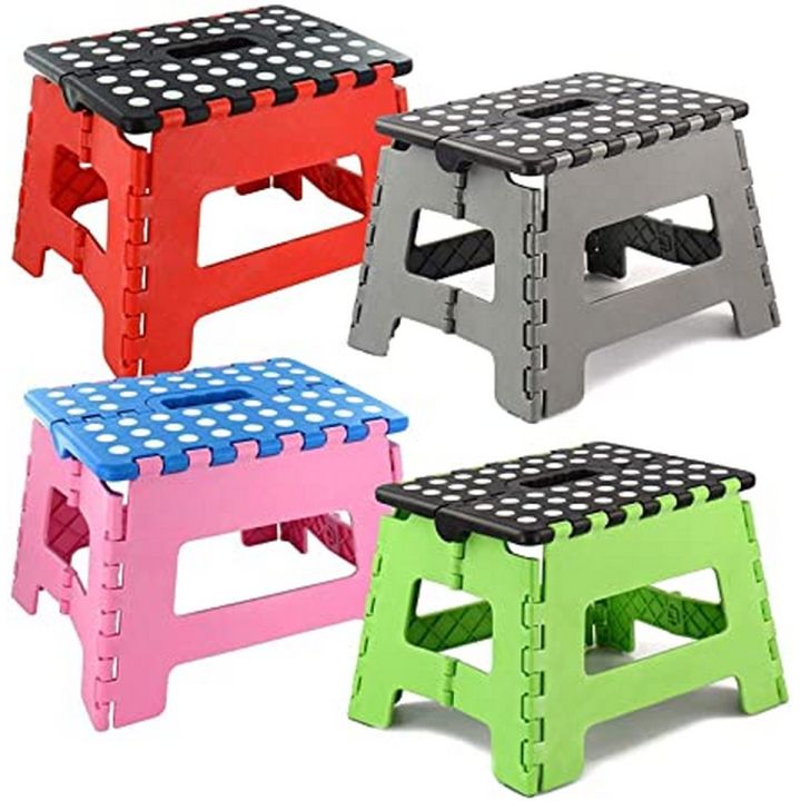 Folding Home Kids Children Plastic Step Stool Portable Folding Chair ...