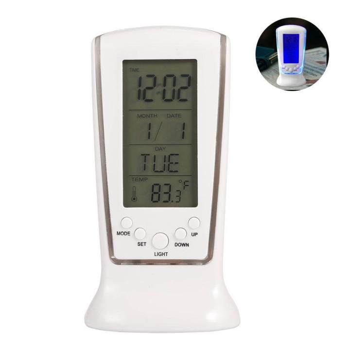 LED Night Lights Digital Alarm Clock Displays Time Date And ...