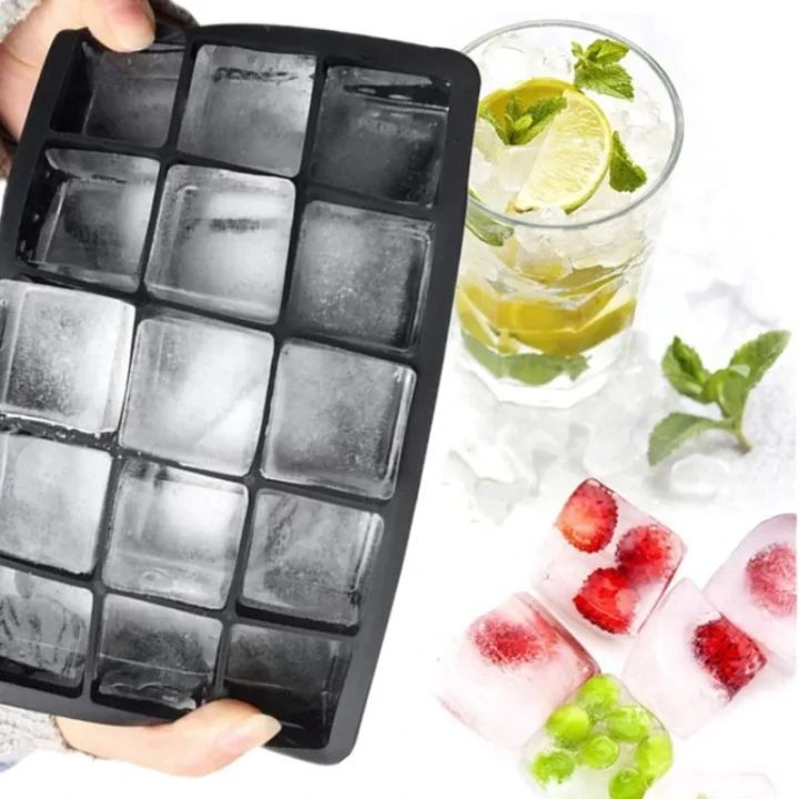 New Kitchen Silicone Ice Cube Tray 15 Grid Square Mold Reusable Food ...