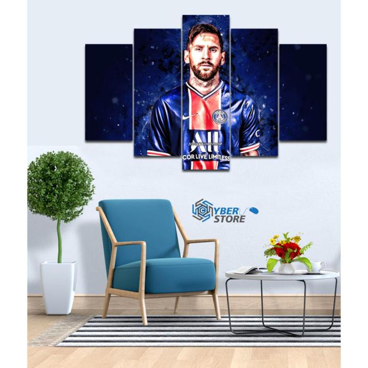 Lionel Messi PSG 5 Piece Modular HD Printed Wall Frame | Daraz.pk