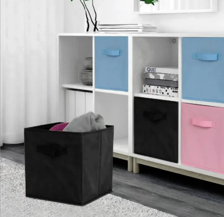 Pack Of 5-Cube Organizer , Fabric Storage Box Square Bins Cloth ...