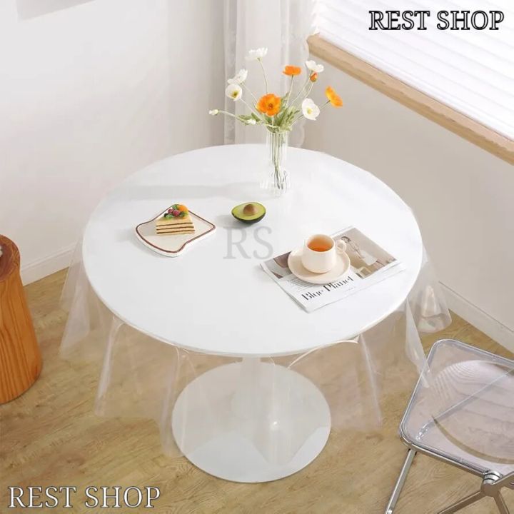Round Table PVC Tablecloths Protector Waterproof/Oil-Proof Table Cover ...