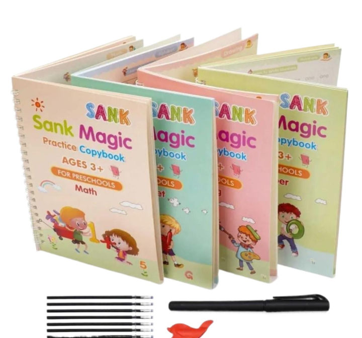 Set of 4 Reusable Calligraphic German Handwriting Magic Learning Books ...