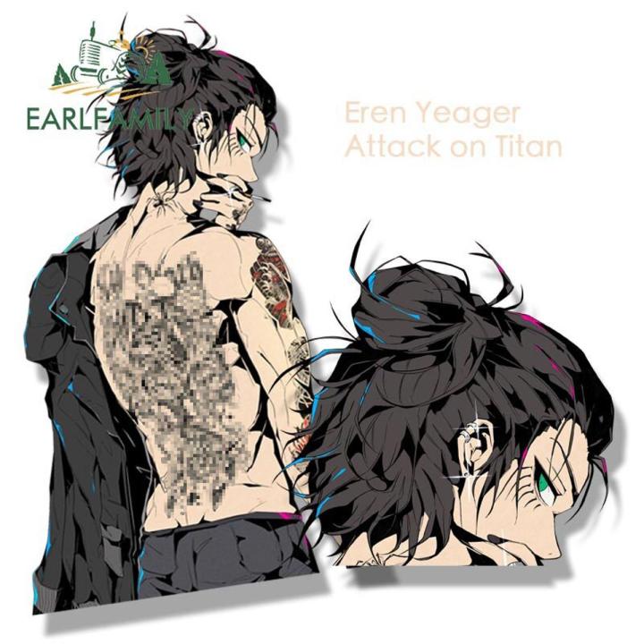 EARLFAMILY Gothic Tattoo Eren Jaeger Car Sticker Anime Attack on Titan ...