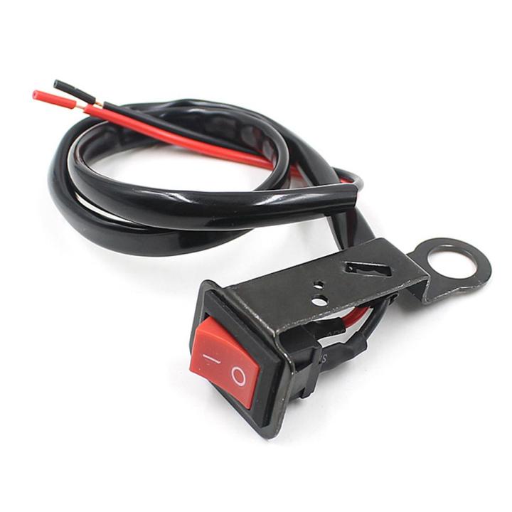 Universal Motorcycle Refit Black LED Light Flameout Switch with Wire ...