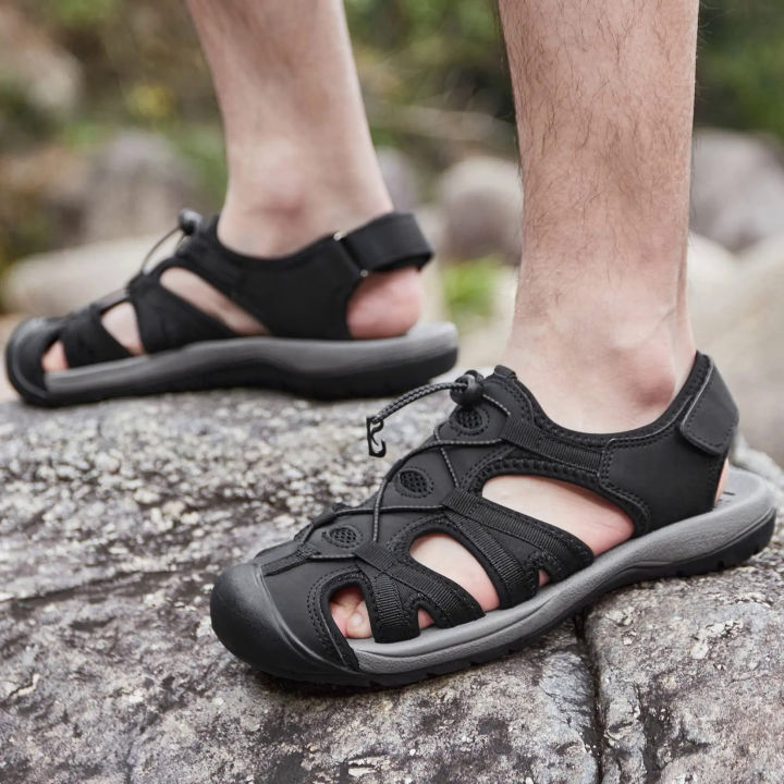 GOLDEN CAMEL Men's Closed Toe Hiking Sandals Outdoor Beach Sandal ...