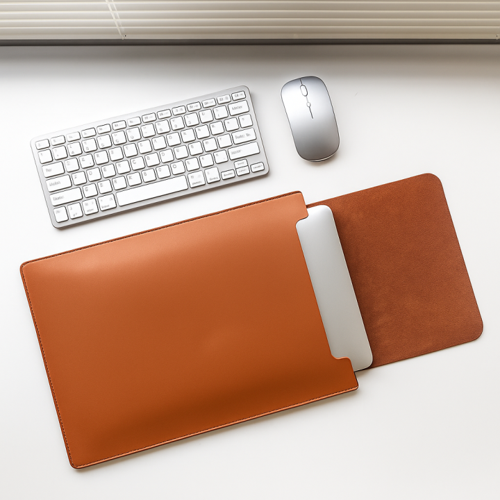 PU Leather Laptop Sleeve With Built-In Mouse Pad 12/13/14/15/16 Inch ...