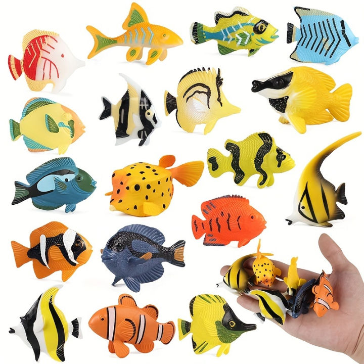 15 Pcs - Ocean Creatures Sea Animal Kingdom Toy Set - Silicone Rubber ...