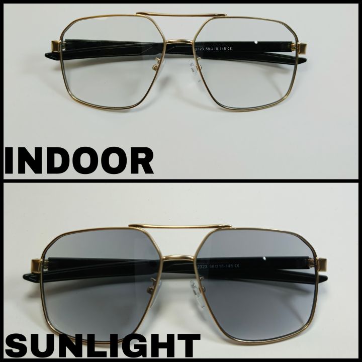 Luxury Full-Frame Transitional Sunglasses – Double Bridge Metal Frame ...