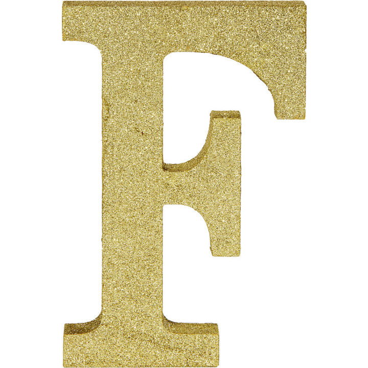 Glitter Gold Letter F sign (Thermocol) | Daraz.pk