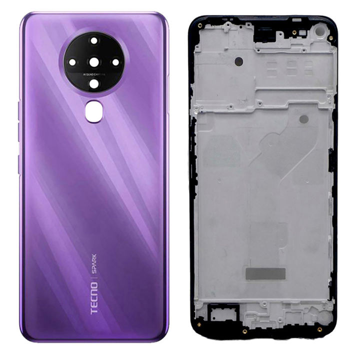 Tecno Spark 6 Middle Frame Housing with Power Volume Buttons & Camera ...