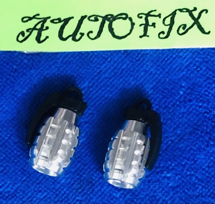Motor bike Tyre valve alloy fancy caps Silver color 02 PCS | Daraz.pk