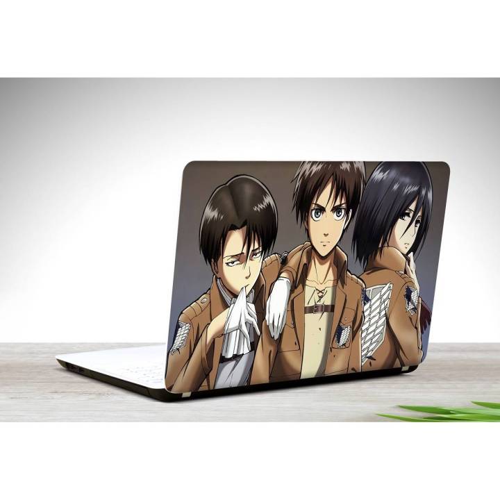 Levi Ackerman Eren Jaeger Mikasa Ackerman Attack on Titan Anime Laptop ...
