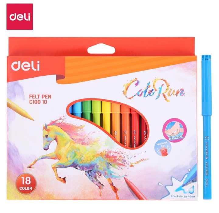 Deli Colorun 18 Color Felt Markers | Daraz.pk
