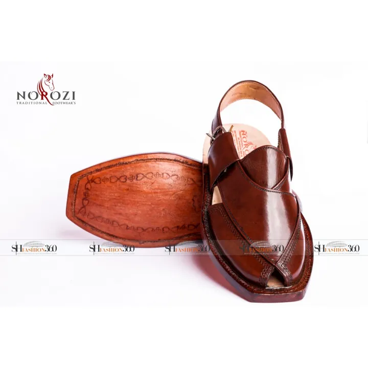 Norozi Chappal with Leather Sole Mustard Red | Daraz.pk