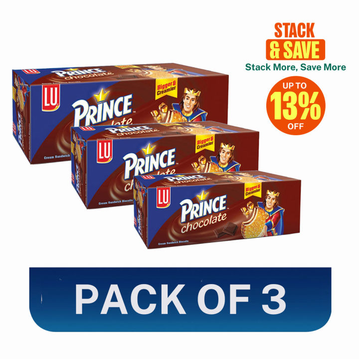 Prince Chocolate Sandwich Biscuits Bigger & Creamier Family Pack (Pack ...