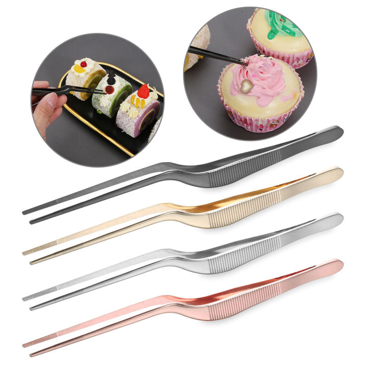 14.1cm Stainless Steel Kitchen Tong Barbecue Tweezer BBQ Clip Portable ...