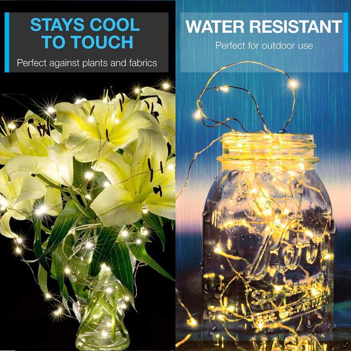 LED Fairy String Lights Battery Powered Copper Wire for Home Decoration ...