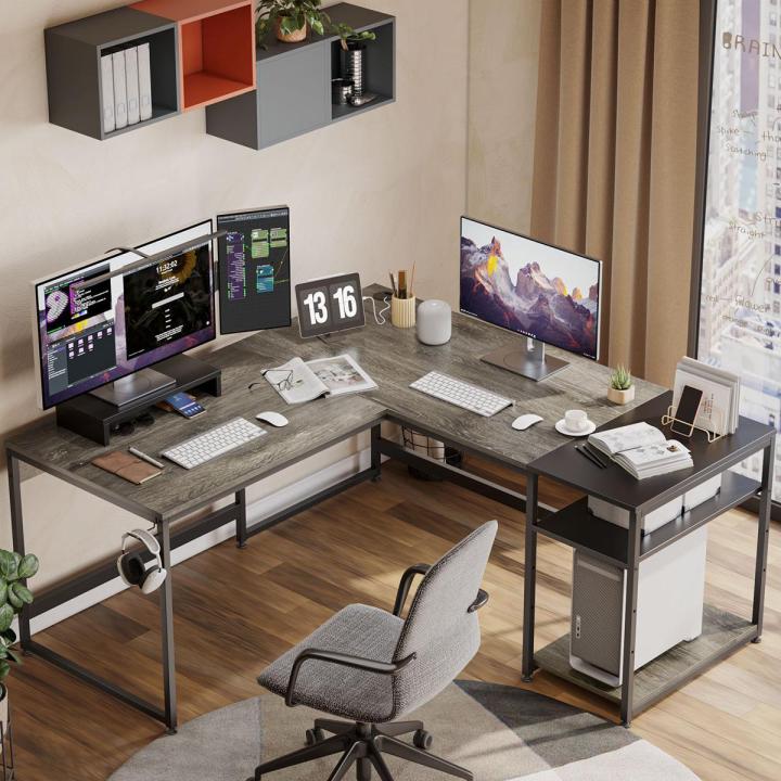 94 inches L-Shaped Computer Desk Home Office Desk Corner Desk with ...