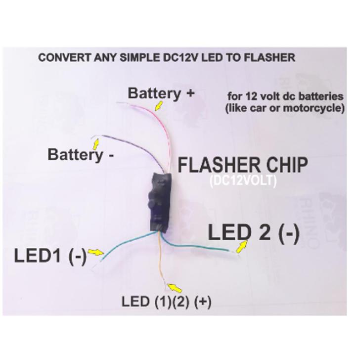 Flasher Chip DC12v Convert Any LED to Flasher Support 2 LEDs of Car ...