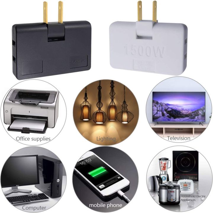 180 Degree Rotatable Socket Converter Multi Plugs 3 In 1 Wireless Power ...