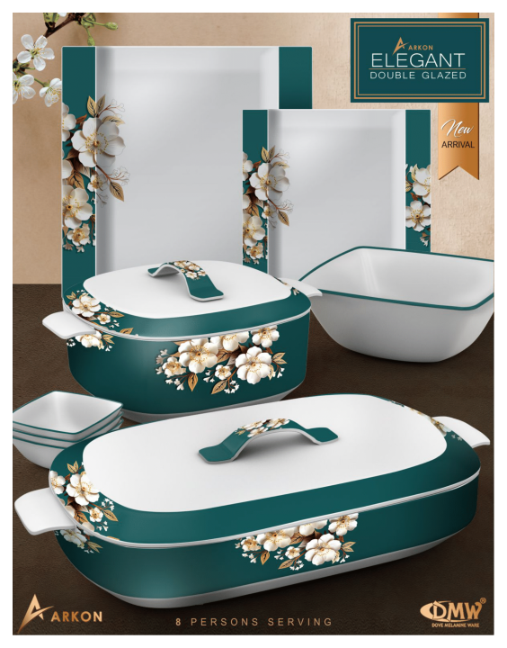 Melamine Square dinner set 72pieces ARKON- Elegant | Daraz.pk